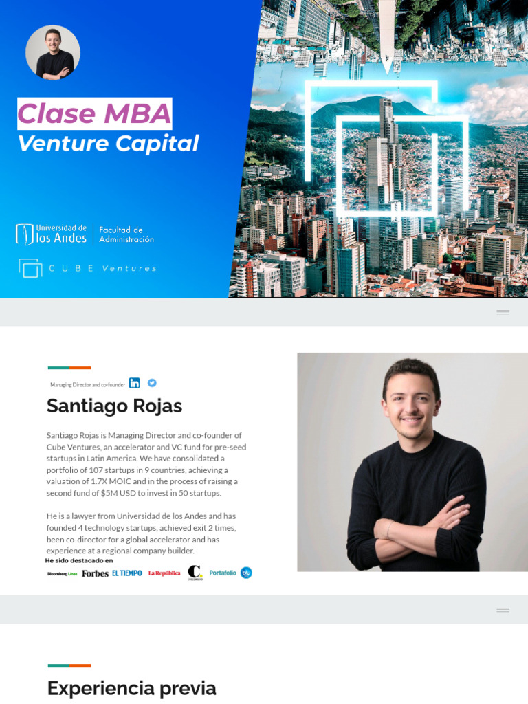 Cube Ventures: Aceleradora de Startups en LatAm | PDF | Capital de riesgo | Finanzas corporativas