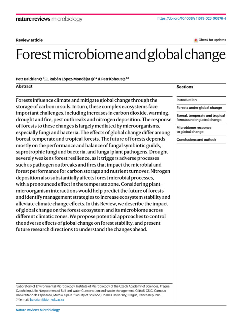 Forest Microbiome's Role in Global Change | PDF