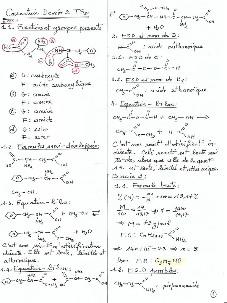 Correction Devoir 2 Ts2 | PDF