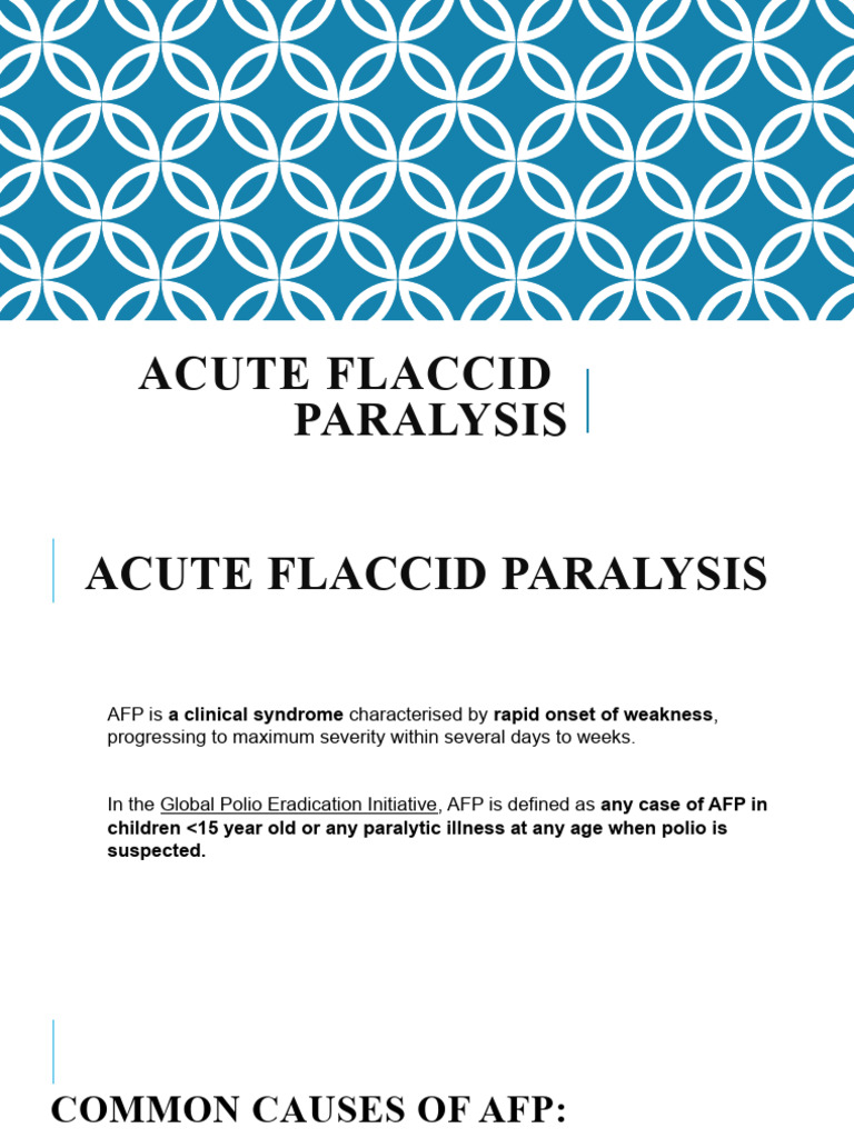 Acute Flaccid Paralysis Overview | PDF | Clinical Medicine | Medicine