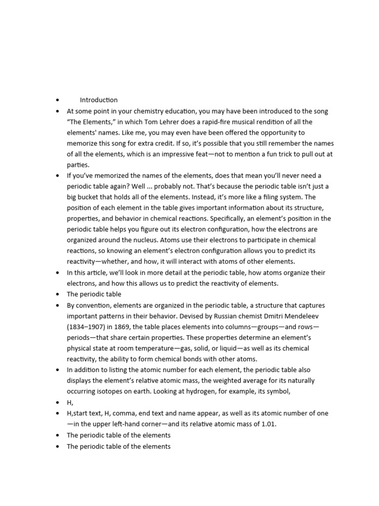 Chemistry Students' Guide to Reactivity | PDF | Periodic Table | Energy ...