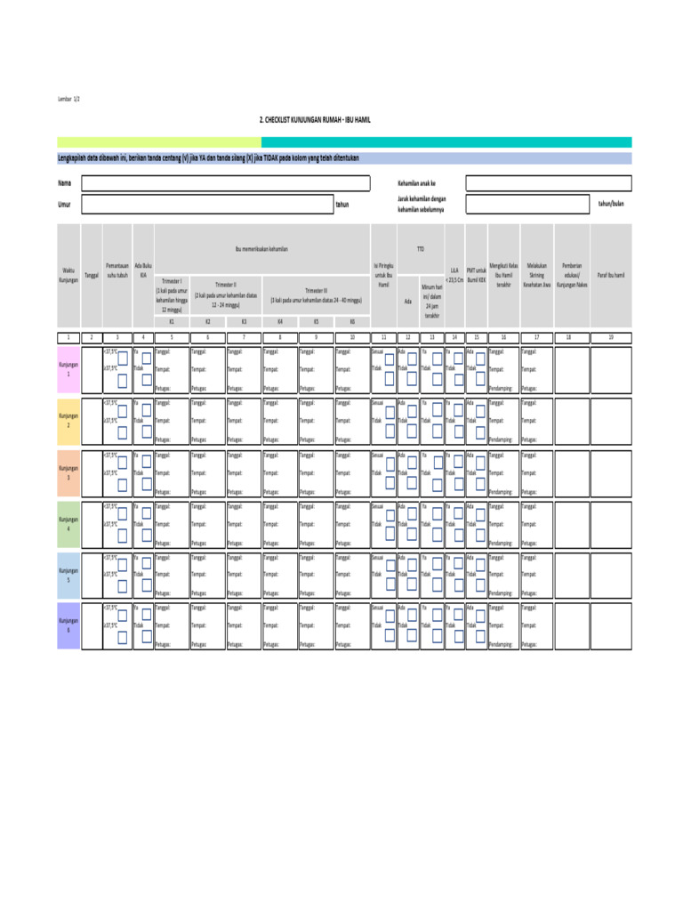 Form Kunjungan Rumah | PDF