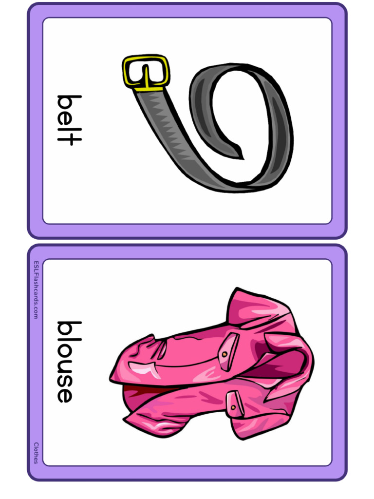 Clothes Medium Flashcards With Labels | PDF
