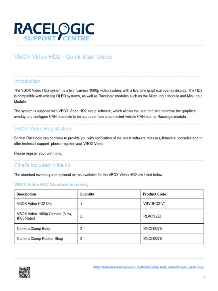 VBOX Video HD2 Quick Start Guide | PDF | Usb Flash Drive | Computer Architecture
