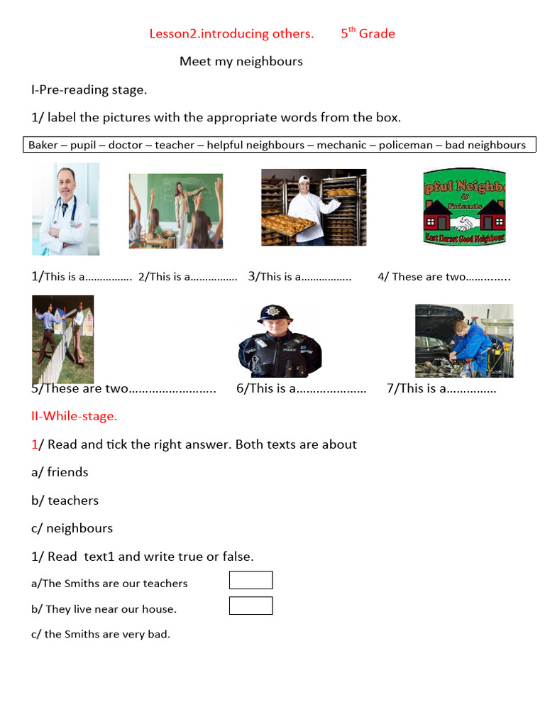 Lesson2. Meet My Neighbours. 5th Grade | PDF | Linguistics