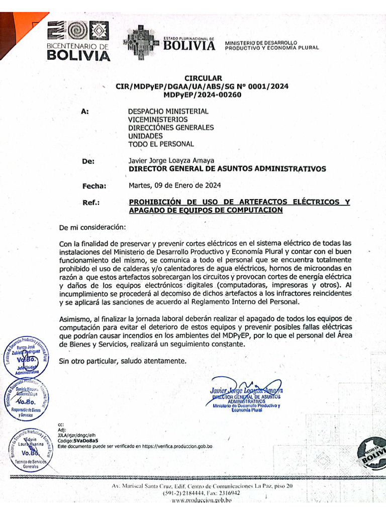 Circular 001-2024 | PDF