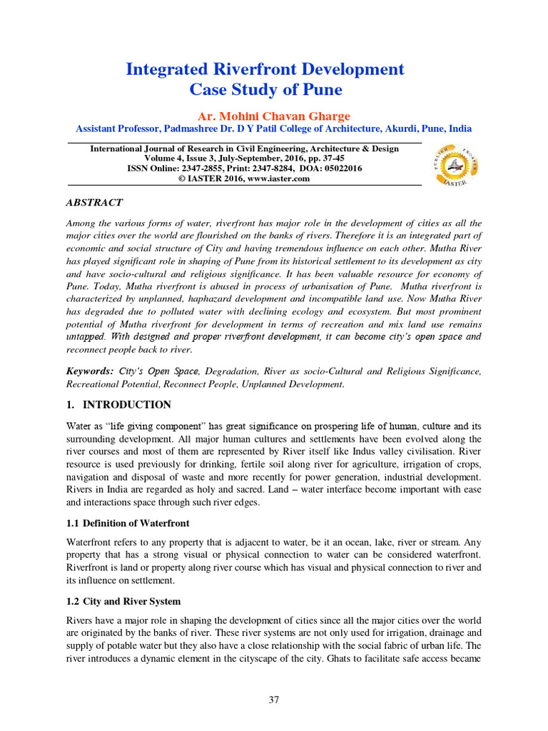Integrated Riverfront Development Case Pune | PDF | River | Sustainability
