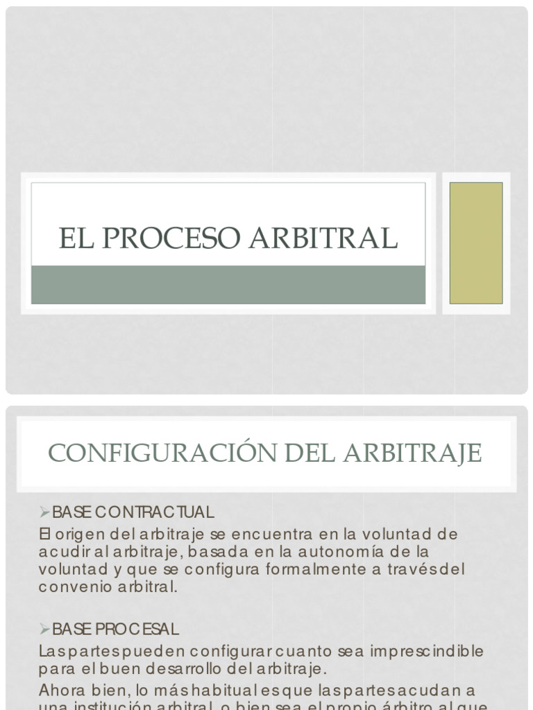 El Proceso Arbitral | PDF | Arbitraje | Demanda judicial
