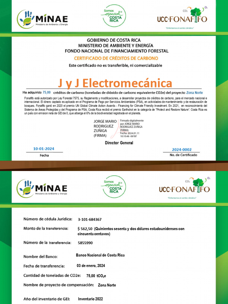 Certificado 2024-0002 JYJ Electromecanica | PDF
