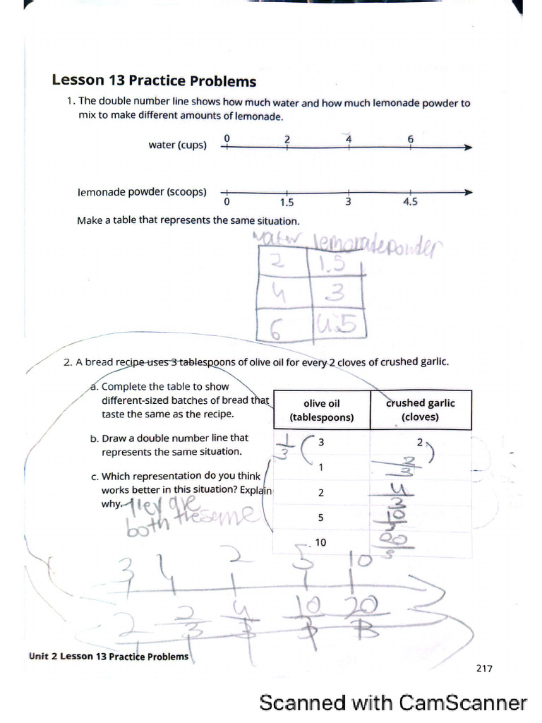 Unit 2 Lesson 13 Homework | PDF