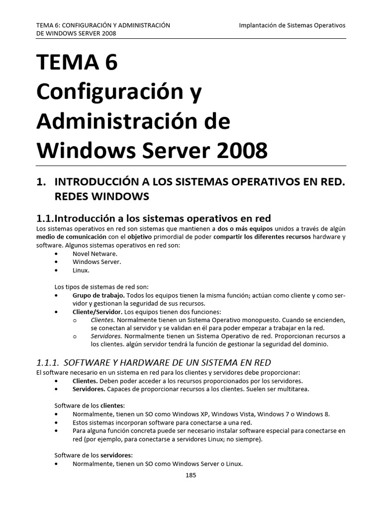 Tema 6 - Iso | PDF | Directorio Activo | Servidor (Computación)