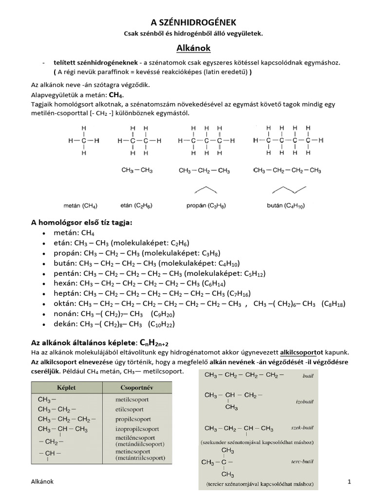 Alkánok | PDF