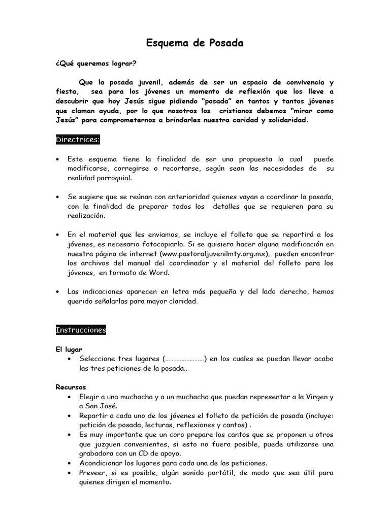 Esquema de Posada | PDF | María, madre de Jesús | Oración