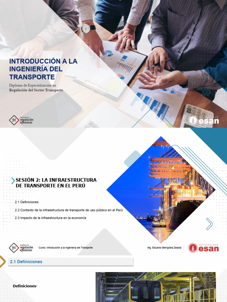 Introducci N A La Ingenier A de Transporte Sesi N 2 | PDF | Infraestructura | Transporte