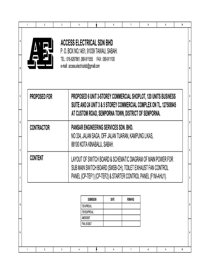 Control Panel Shop Drawing - ACMV | PDF