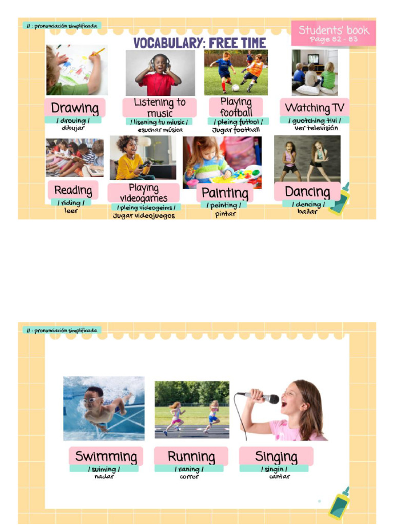 Vocabulary FREE TIME ACTIVITIES | PDF