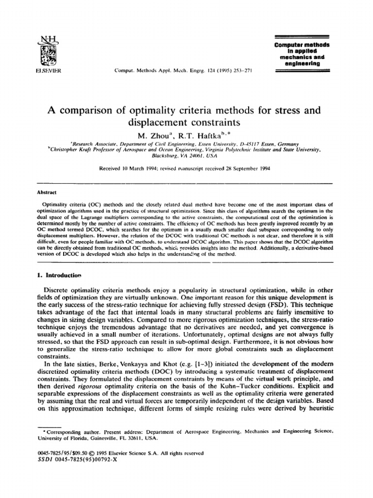 ZhouAndHaftka95 DCOCMethod | PDF | Mathematical Optimization | Derivative