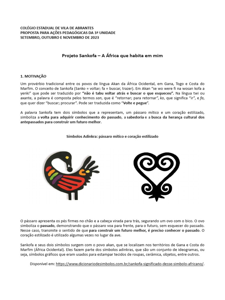 Projeto Sankofa Revisado | PDF | Símbolos
