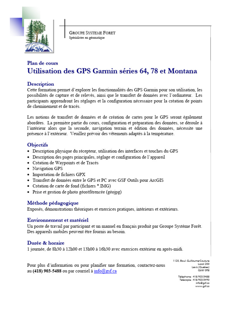 Formation GPS Garmin : Utilisation et Pratique | PDF | Système de ...