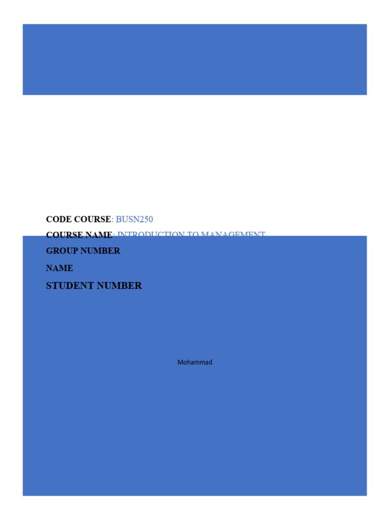 Busn250 Assessment | PDF | Business