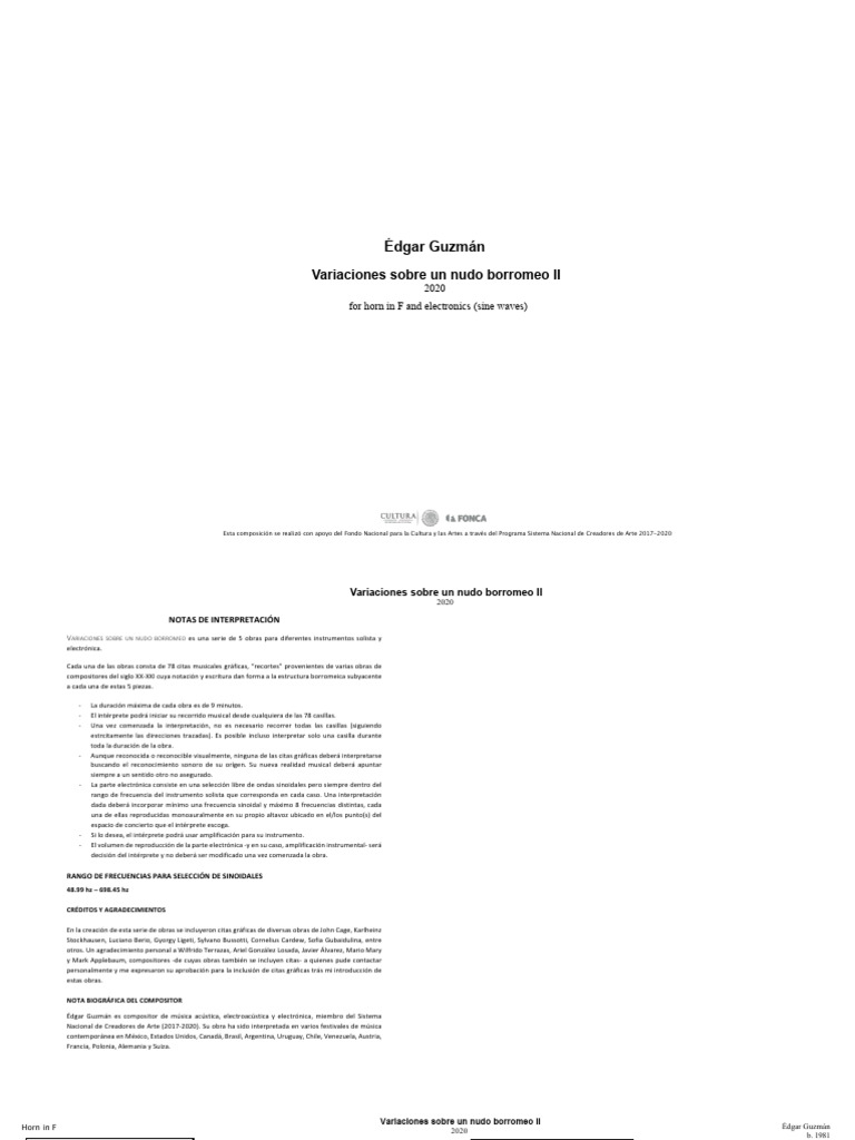 Variaciones II Corno | PDF | Música electrónica | Frecuencia