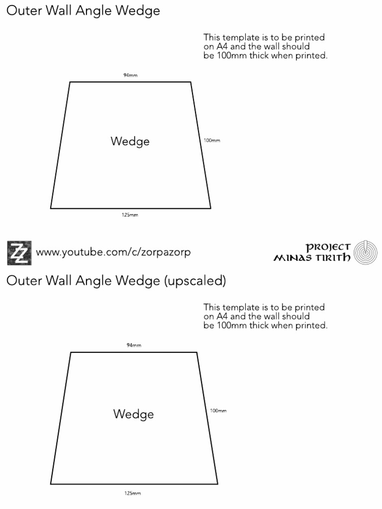 Minas Tirith Wall Angled Wedge Template | PDF
