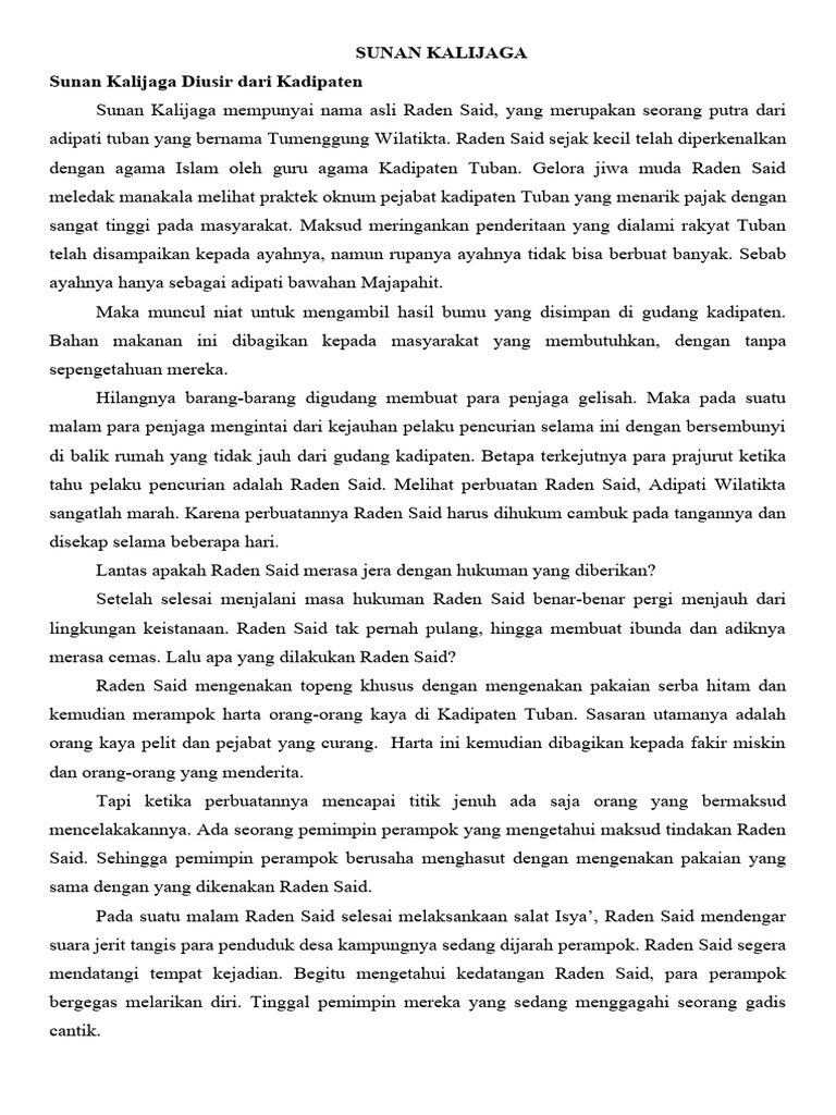 Sunan Kalijaga: Perjalanan Raden Said | PDF