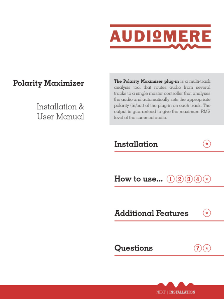 Polarity Maximizer UserManual | PDF | Phase (Waves) | Sound Recording And Reproduction