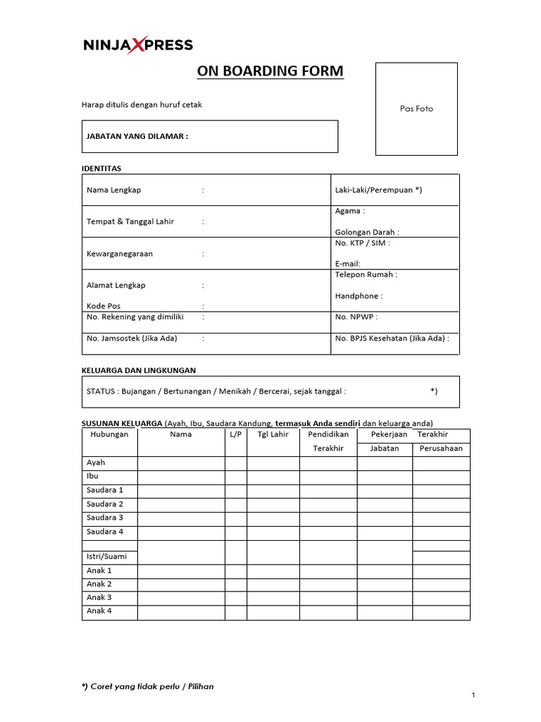 Contoh Borang Interview Kerja | PDF