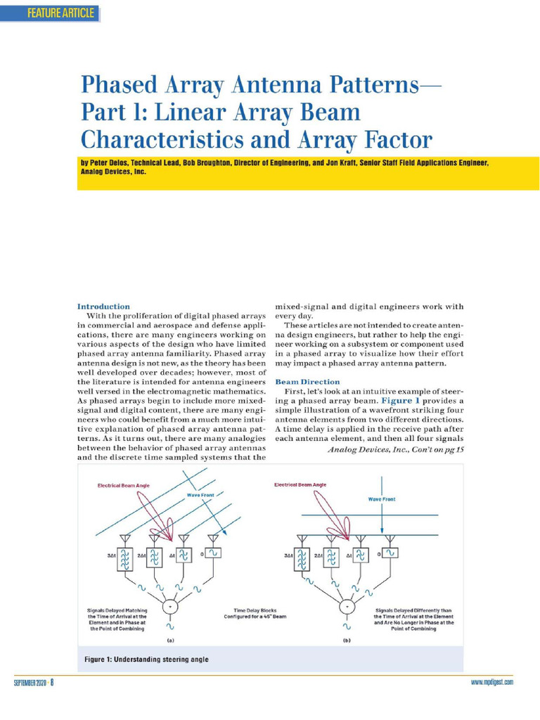 Delos, Analog Devices, Phased Array Antennas, Part 1, MPD, Sept. 2020 | PDF