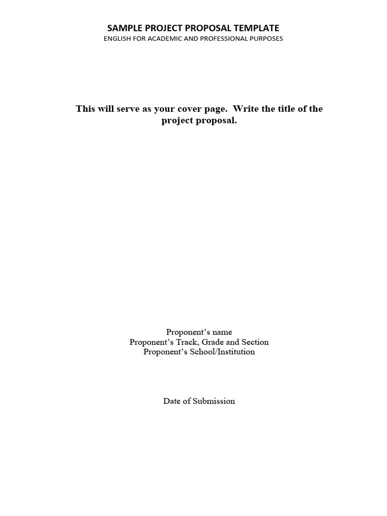 Template For Project Proposal Activity | PDF