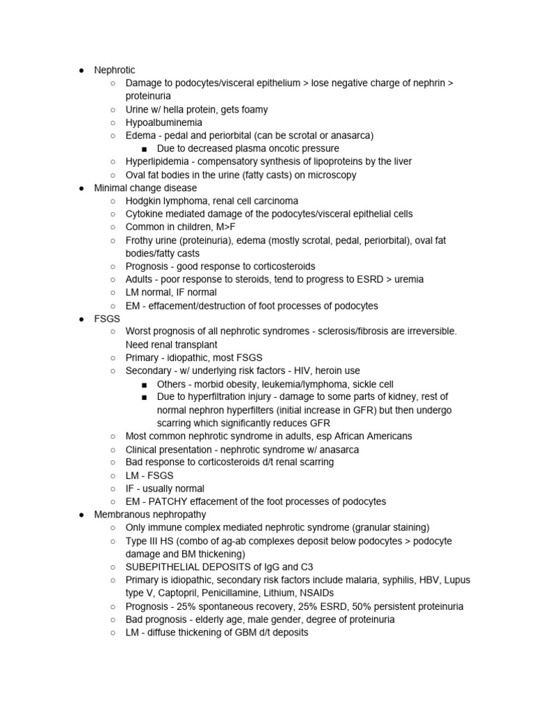 P/J Renal - Notes | PDF | Medical Specialties | Clinical Medicine