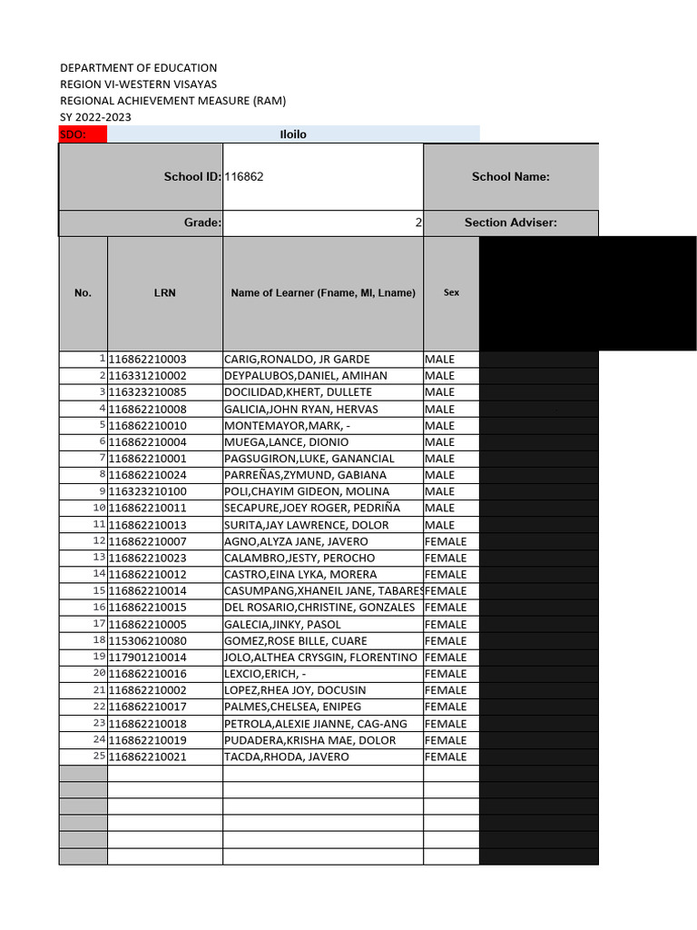 TES G2 RAM Scoresheet | PDF
