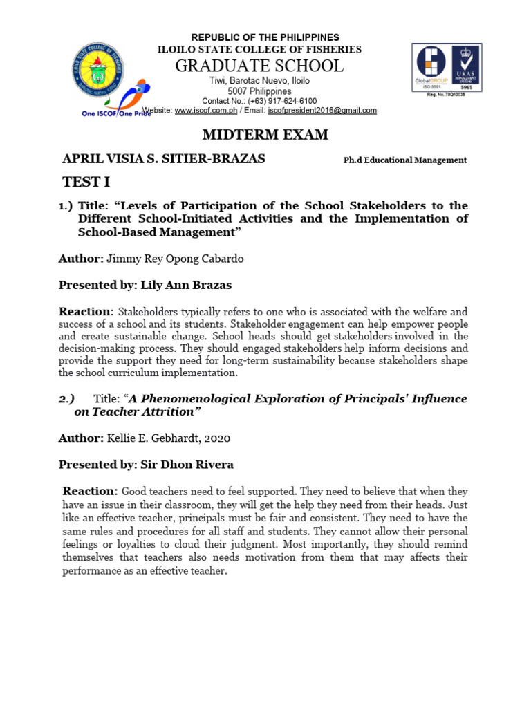 Midterm Psychology | PDF | Teachers | Behavior