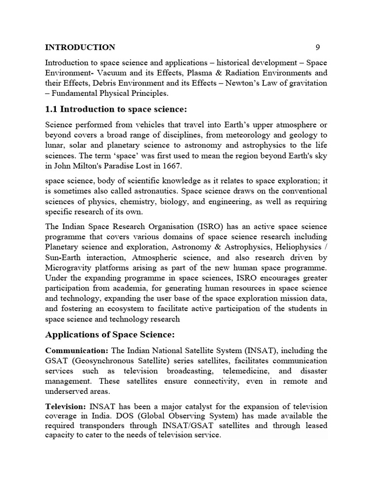 Space Science | PDF | Force | Gravity