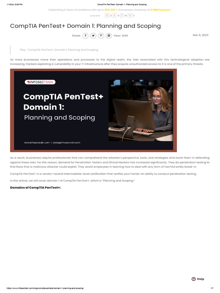 CompTIA PenTest+ Domain 1 - Planning and Scoping | PDF | Penetration ...