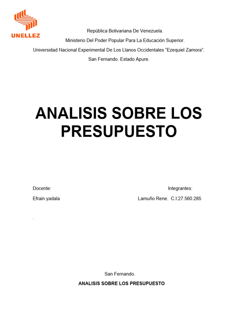 Analisis de Presupuesto | PDF | Presupuesto | Business