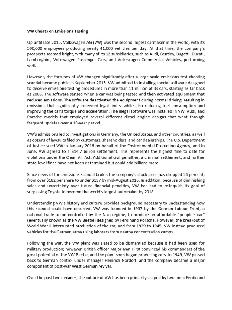 Case Study 1 | PDF | Volkswagen Group | Volkswagen