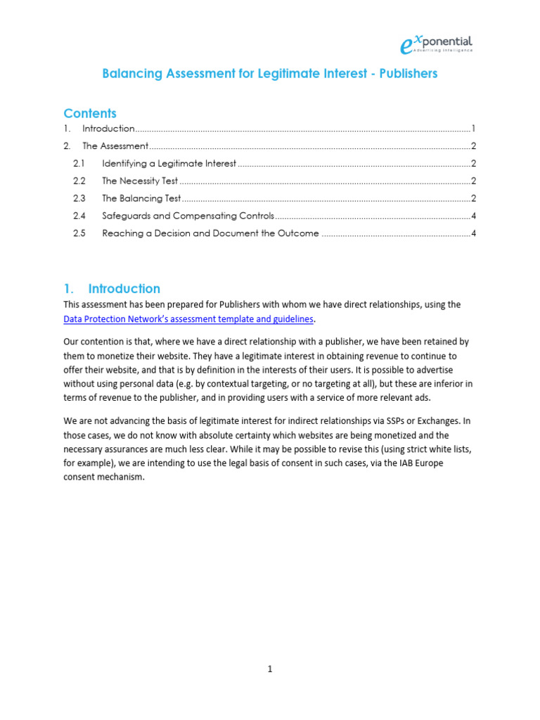 Balancing Assessment For Legitimate Interest Publishers v2 | PDF ...