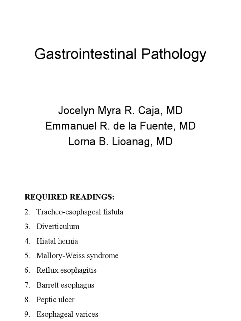 GIT Pathology Lecture 2005 | PDF | Esophagus | Stomach