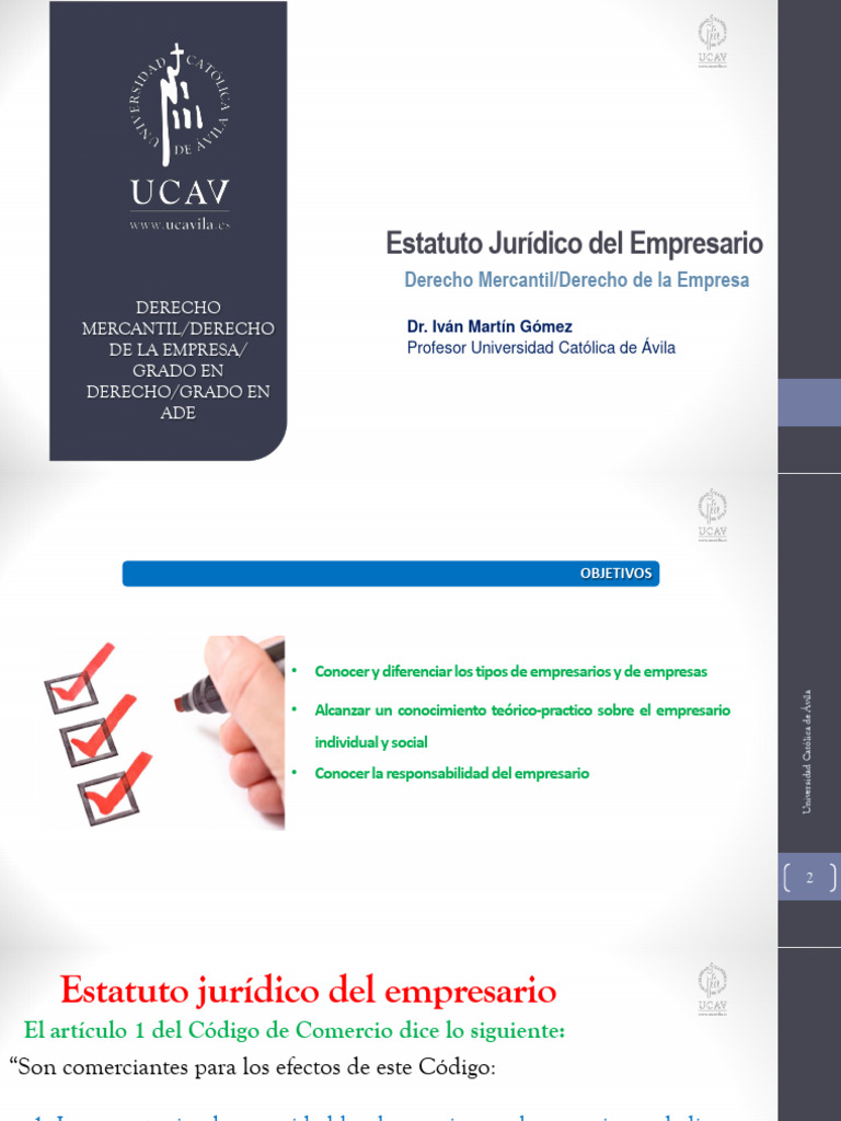 TEma 4 Estatuto Jurídico Del Empresario | PDF