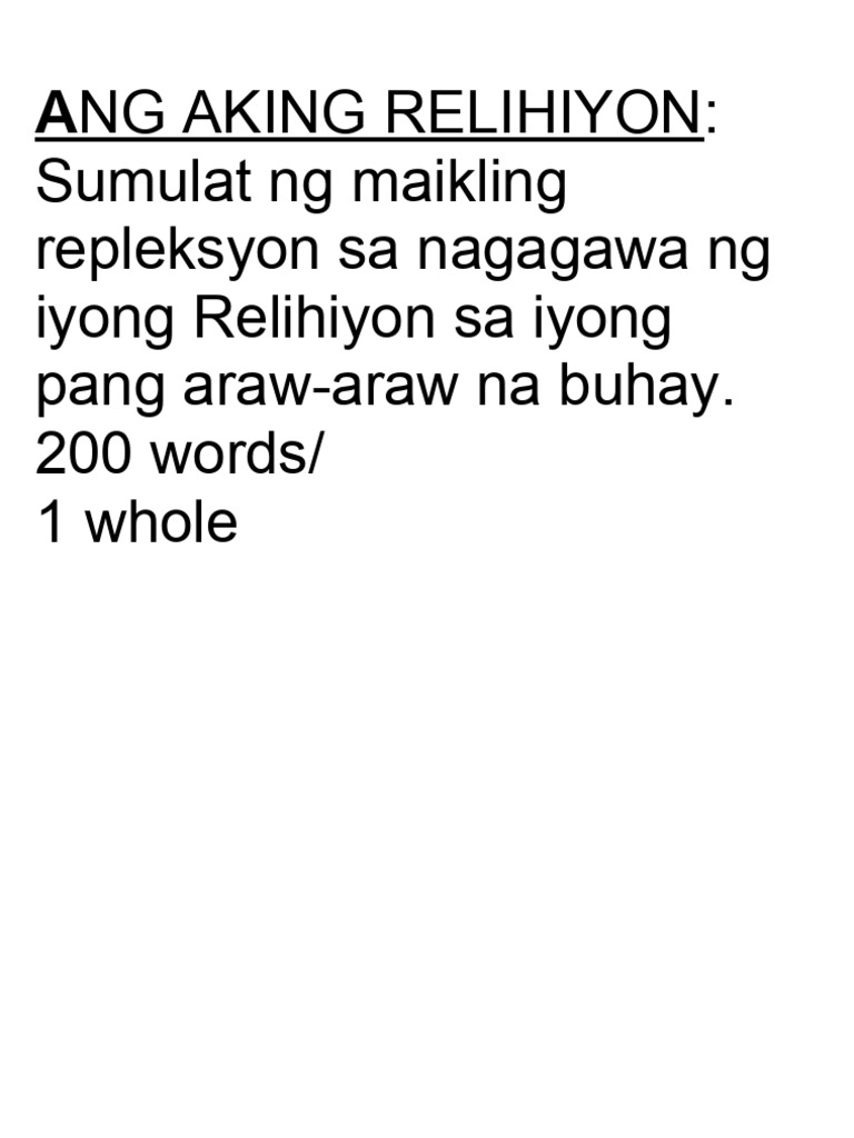 Ang Aking Relihiyon | PDF