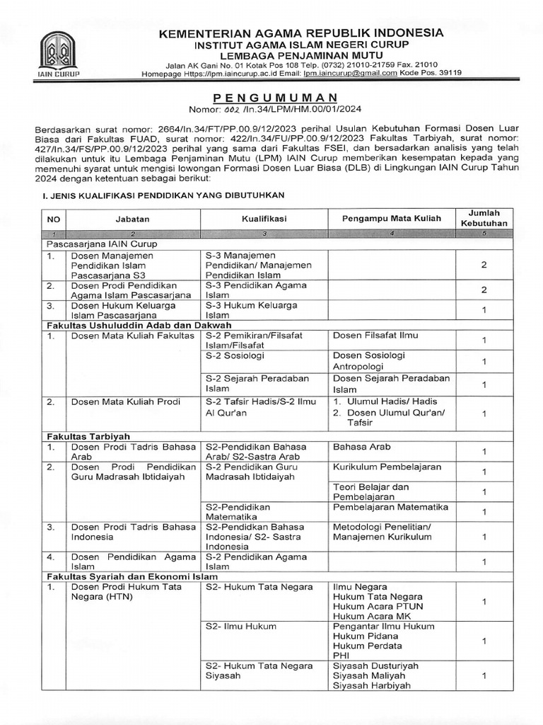 Pengumuman Penerimaan DLB 2024 Cap Revisi | PDF