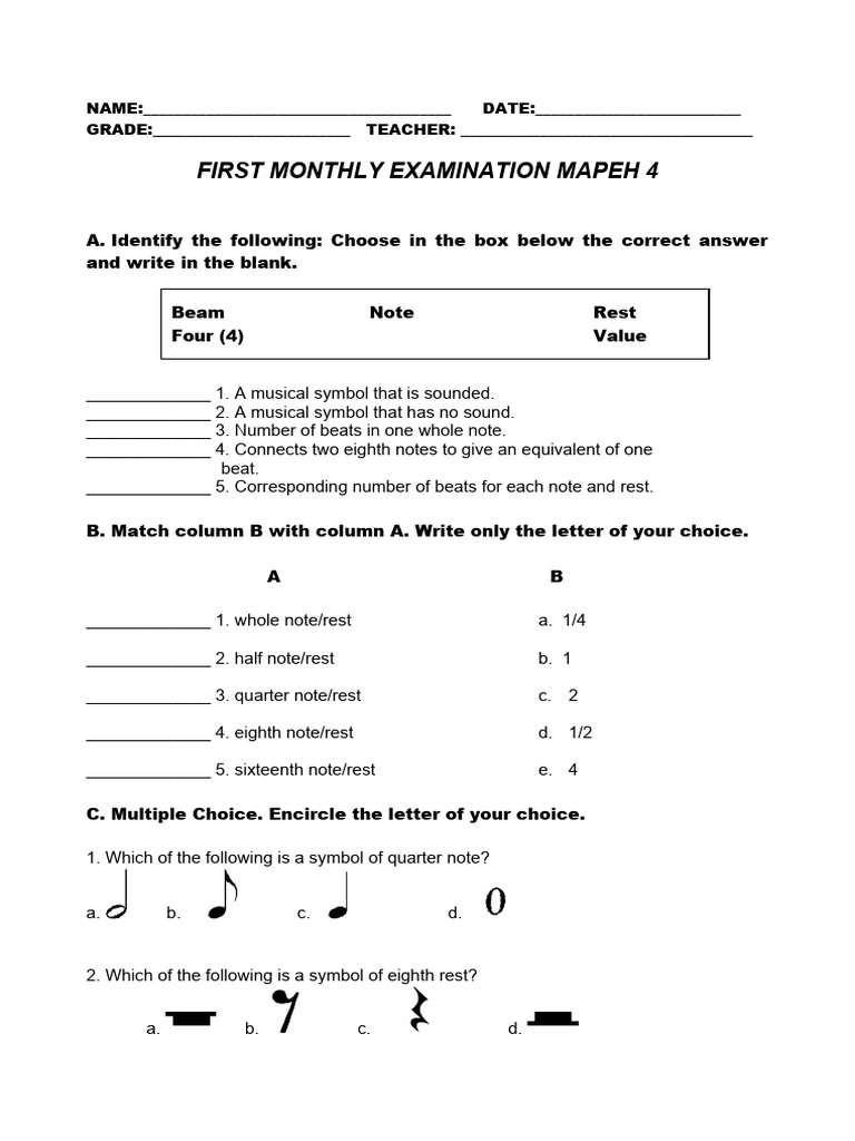 Mapeh 4 | PDF | Rhythm And Meter | Poetics