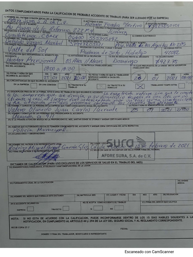 Formato de Incapacidad | PDF