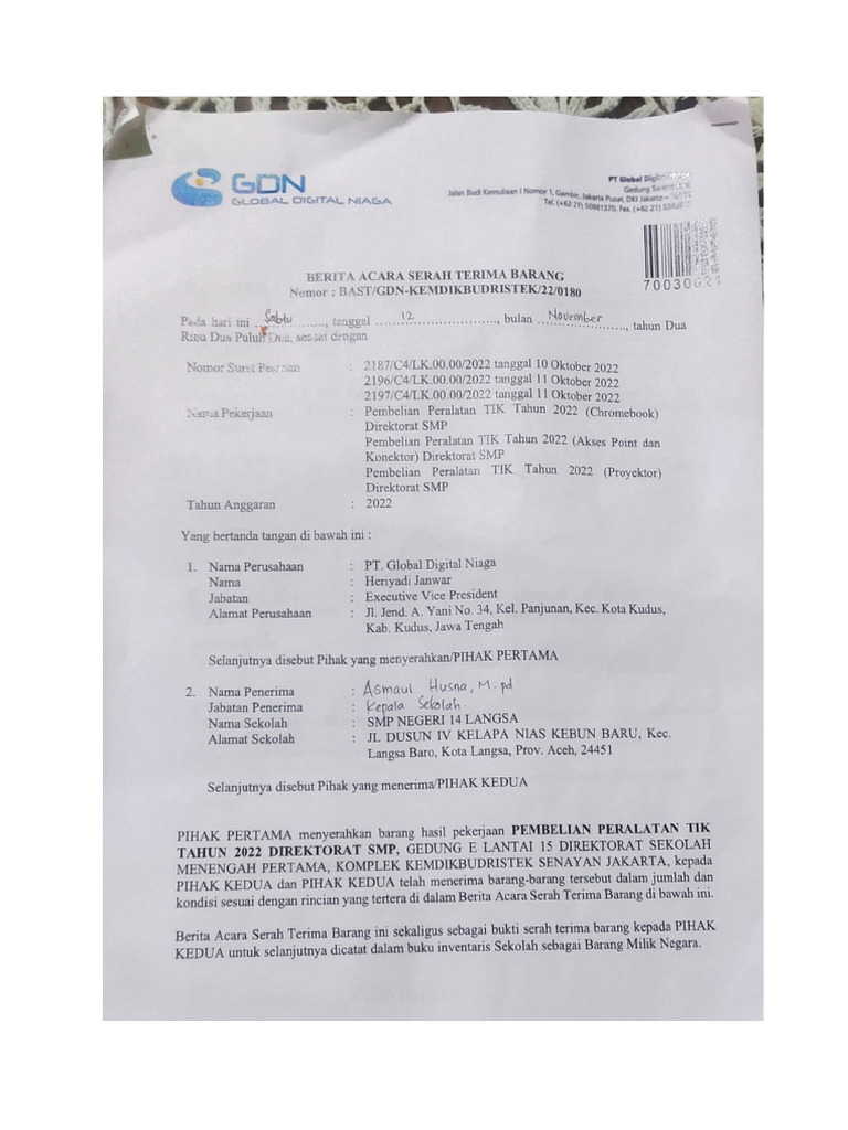 BAST TIK SMPN 14 Langsa | PDF