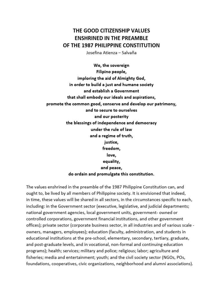 Module 3.5 The Good Citizenship Values - Atienza Salvana | PDF ...