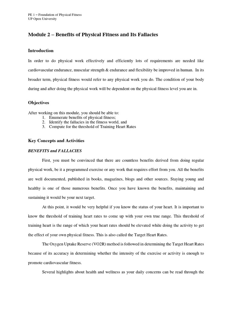 PE 1 Module 2 - Module Study Guide | PDF