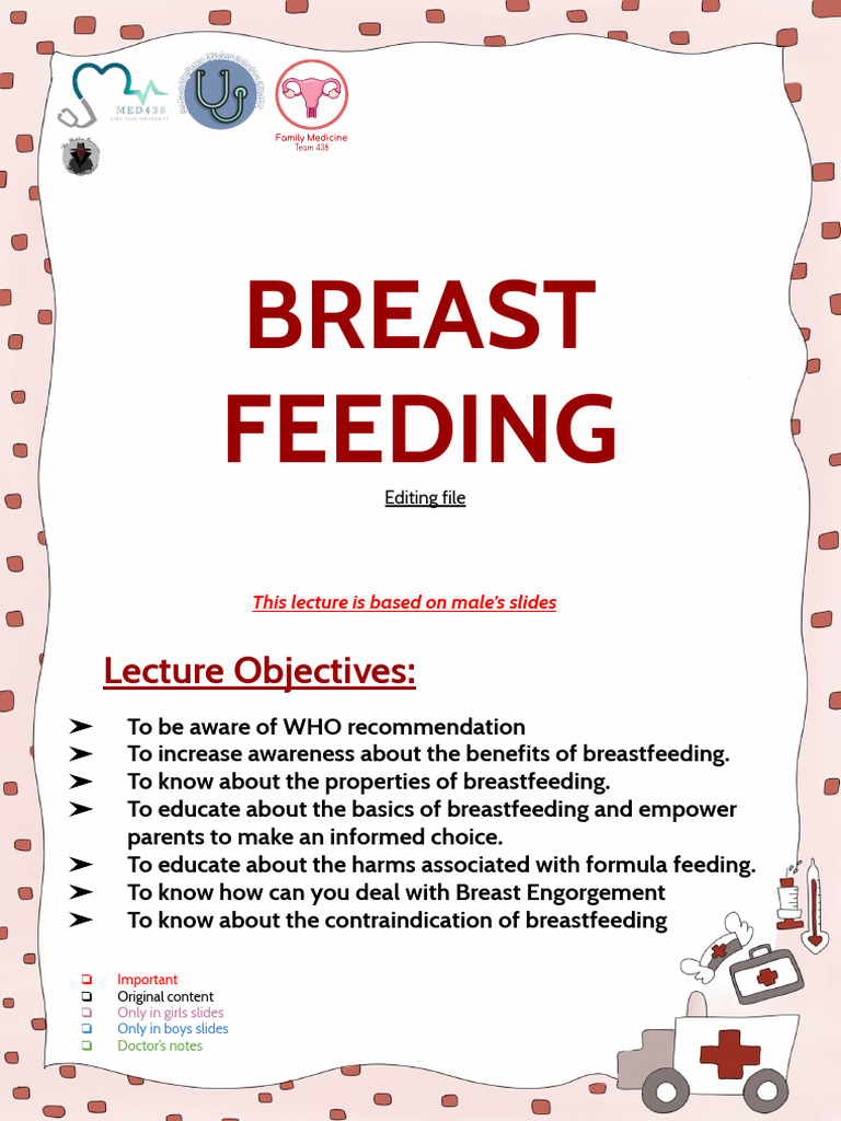 Lecture 1 Breast Feeding Pdf Breastfeeding Breast Milk