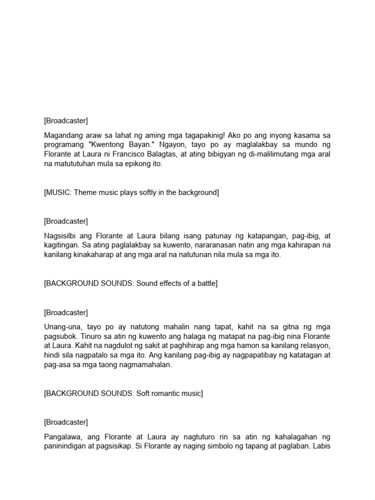 Broadcasting Script | PDF